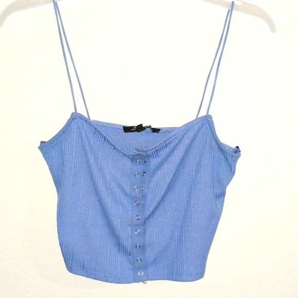 Tops | Blue Crop Top | Poshmark